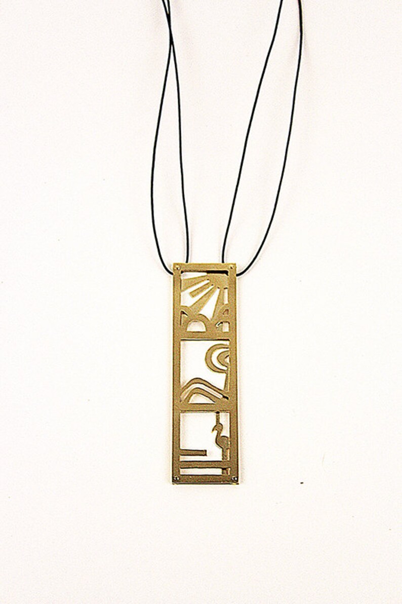 Nature Japanese Inspired Long Pendant Geometric Four Elements Necklace ...
