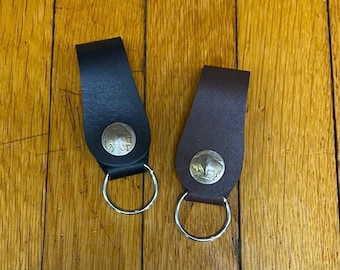 Leather Key Fob, Personalized Leather Keychain, Belt Key Chain - Etsy