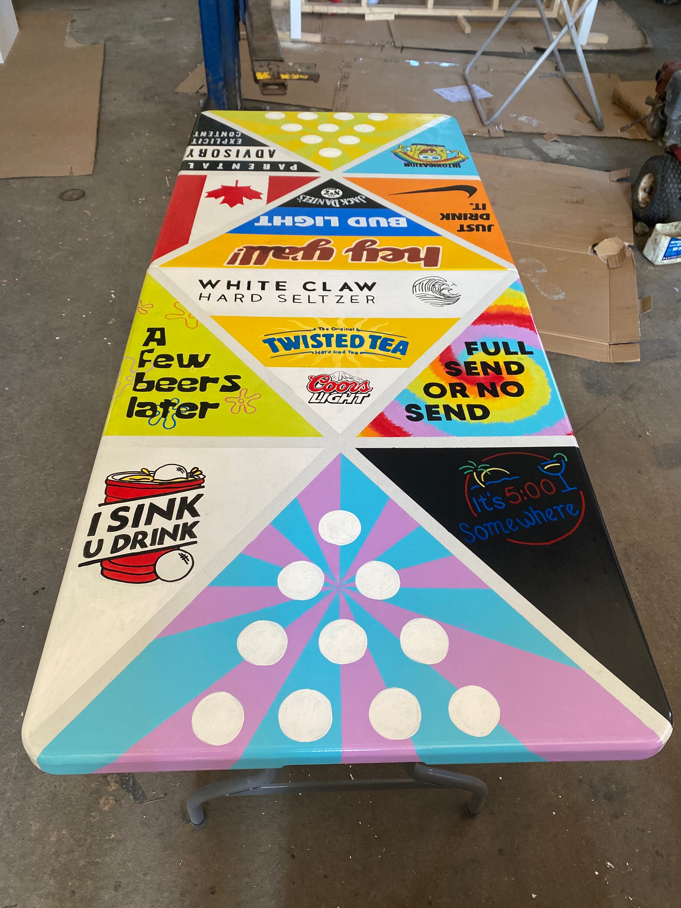 Painted ping pong table store