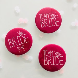 Bride and Team Bride Pin for Bachelorette Party in Gold Pink - Etsy