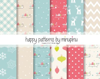 Joyful Christmas Christmas Digital Paper Sweet Christmas | Etsy