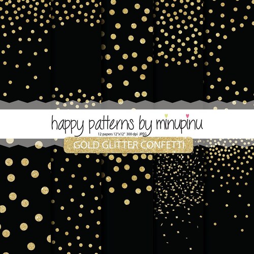 Black and Gold Glam Digital Paper Seamless Black and Gold - Etsy