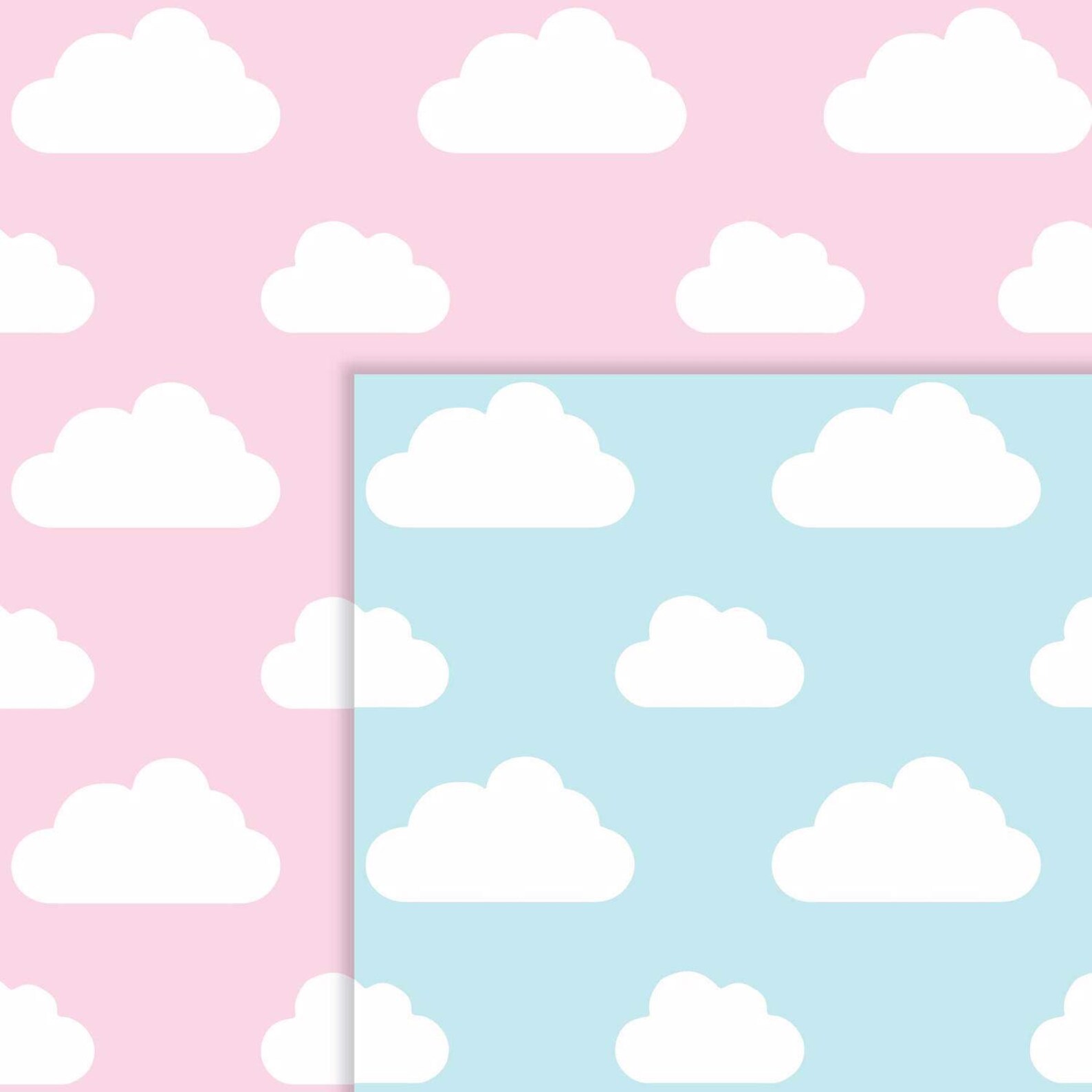 Clouds Digital Paper Colorful Clouds Background in Red Pink - Etsy