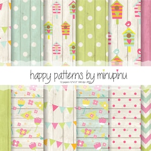 Spring Digital Paper Spring Celebrations Digital Paper on | Etsy