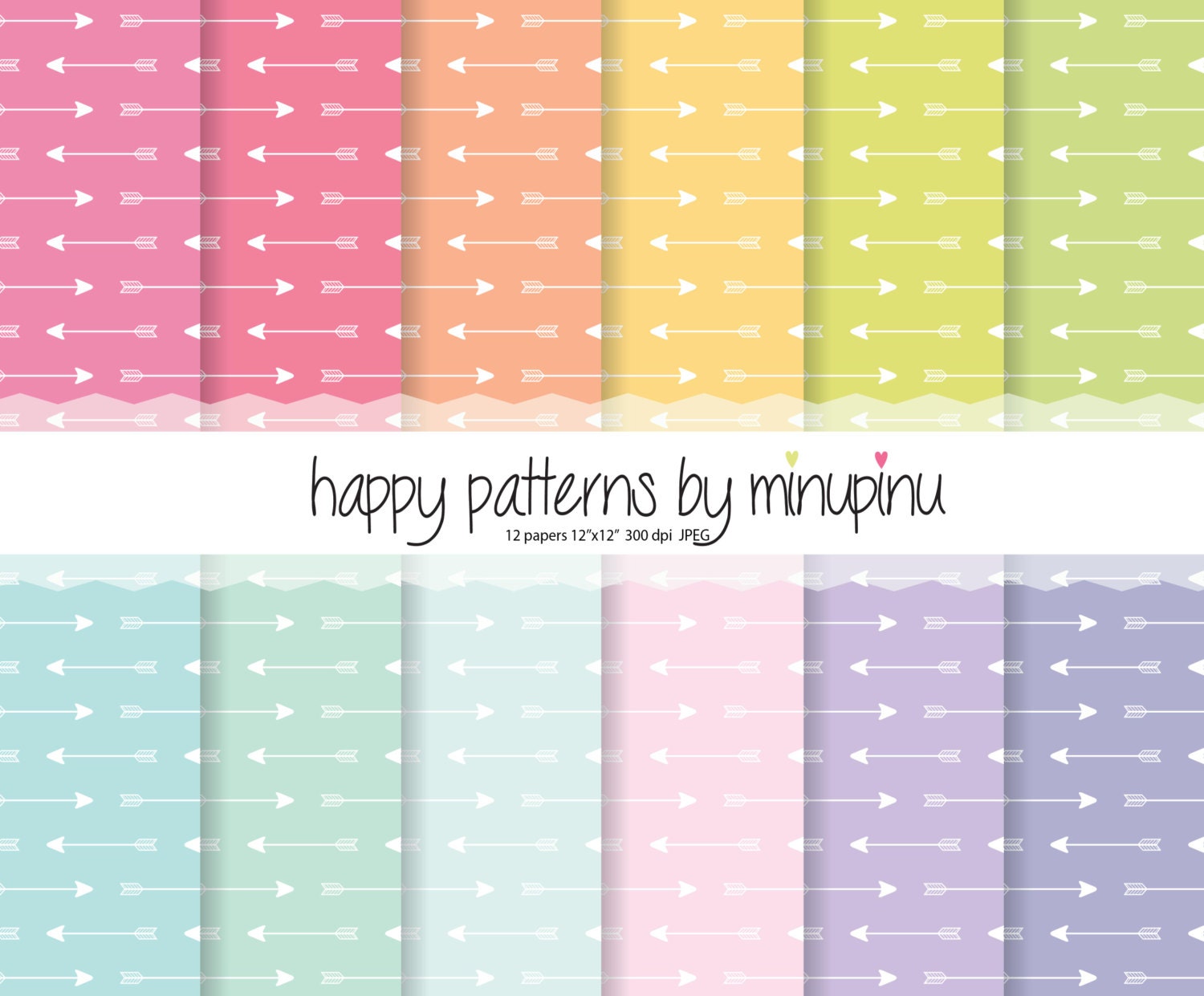 Arrows Digital Paper, Colorful Arrows Background, Pastel Colors, Pink ...