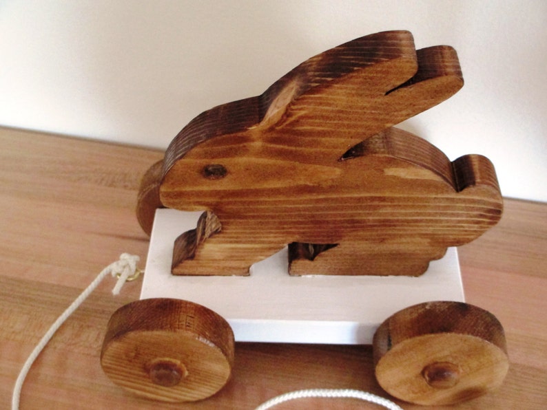 Wooden Bunny Pull Toy/child's holiday gift | Etsy