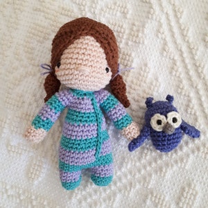 Sleepy Jenny, Crochet Doll Amigurumi With Owl Plush, Baby Girl Doll - Etsy