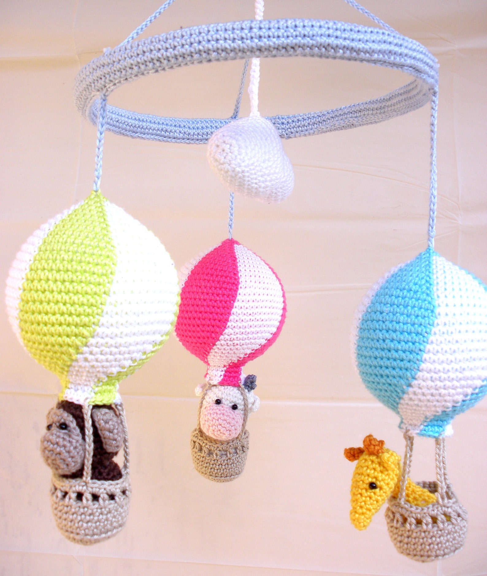 Hot air balloon mobile baby mobile hot air balloons nursery | Etsy