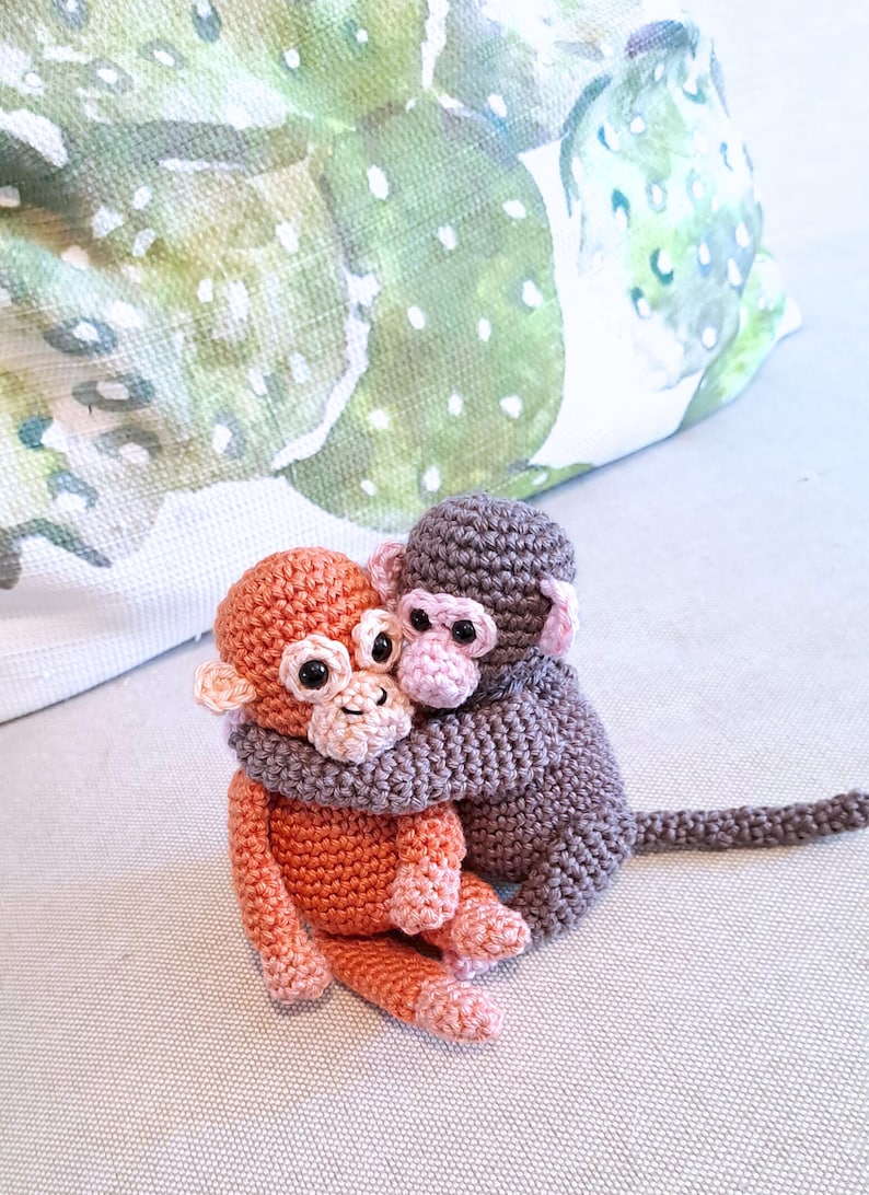 Punch Monkey Crochet Plush Duo | Viral Monkey Plush Set | Punch Macaque ...