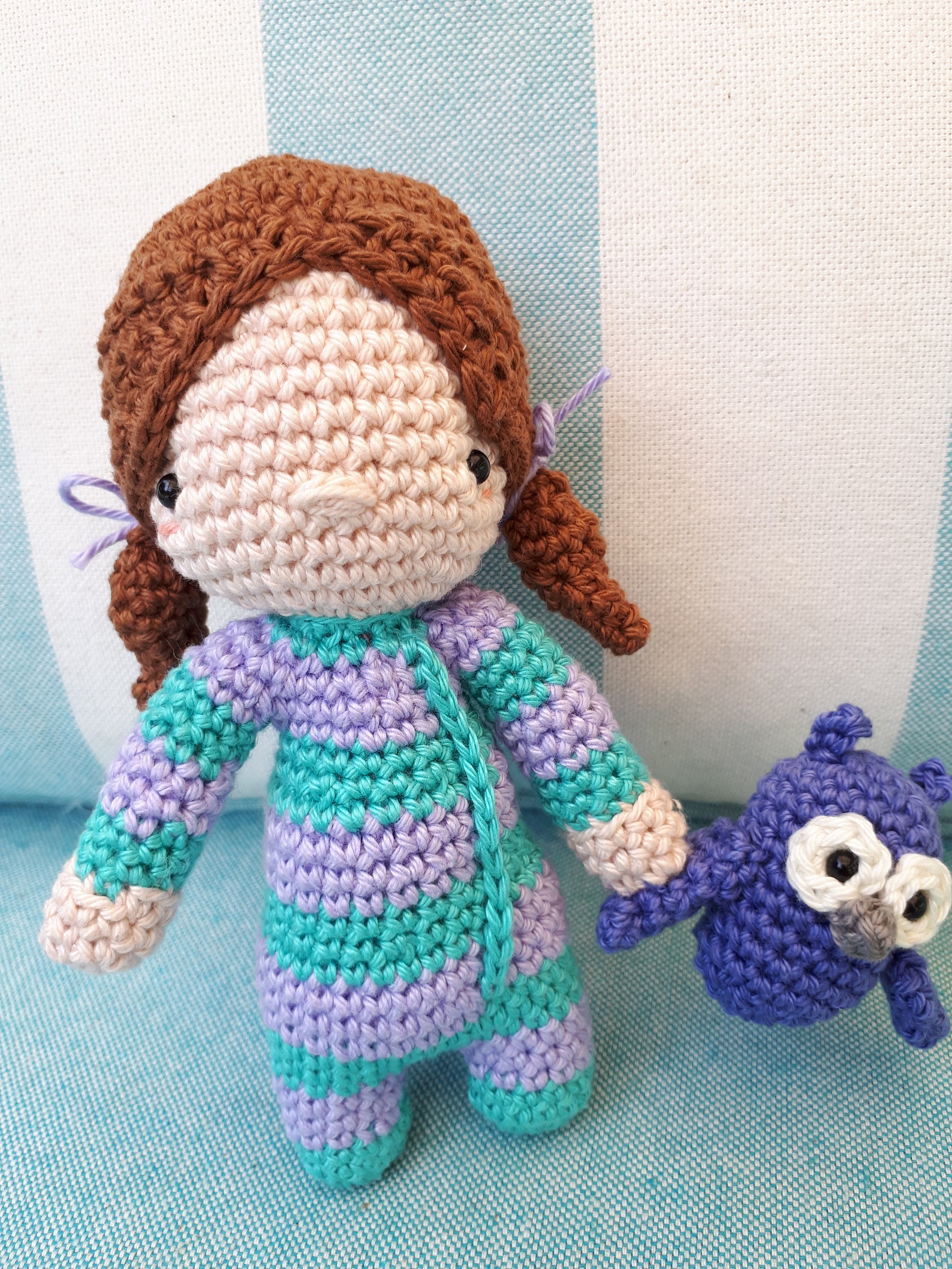 Sleepy Jenny, Crochet Doll Amigurumi With Owl Plush, Baby Girl Doll - Etsy
