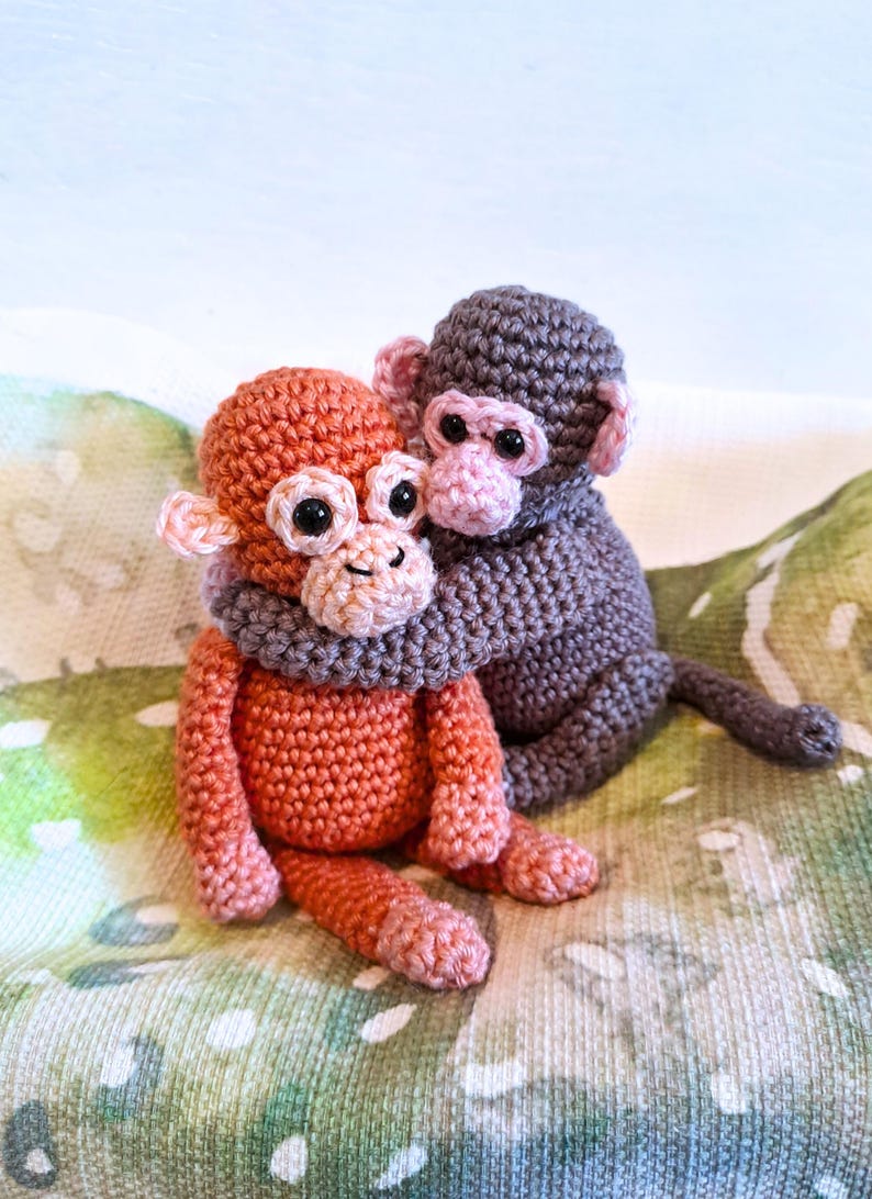 Punch Monkey Crochet Plush Duo | Viral Monkey Plush Set | Punch Macaque ...