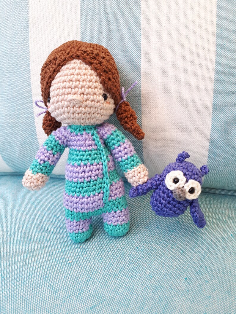 Sleepy Jenny, Crochet Doll Amigurumi With Owl Plush, Baby Girl Doll - Etsy
