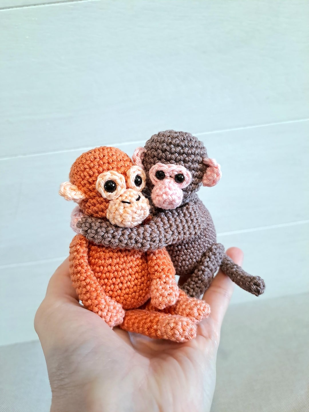 Punch Monkey Crochet Plush Duo | Viral Monkey Plush Set | Punch Macaque ...