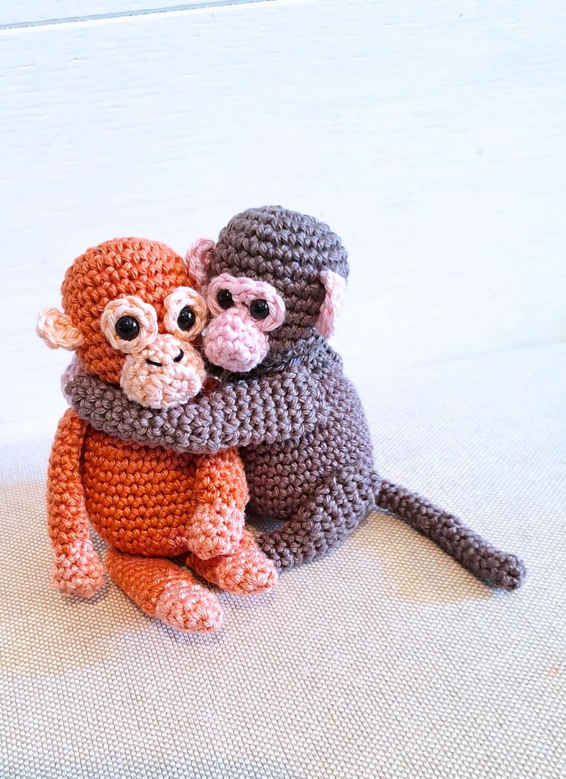 Punch Monkey Crochet Plush Duo | Viral Monkey Plush Set | Punch Macaque ...