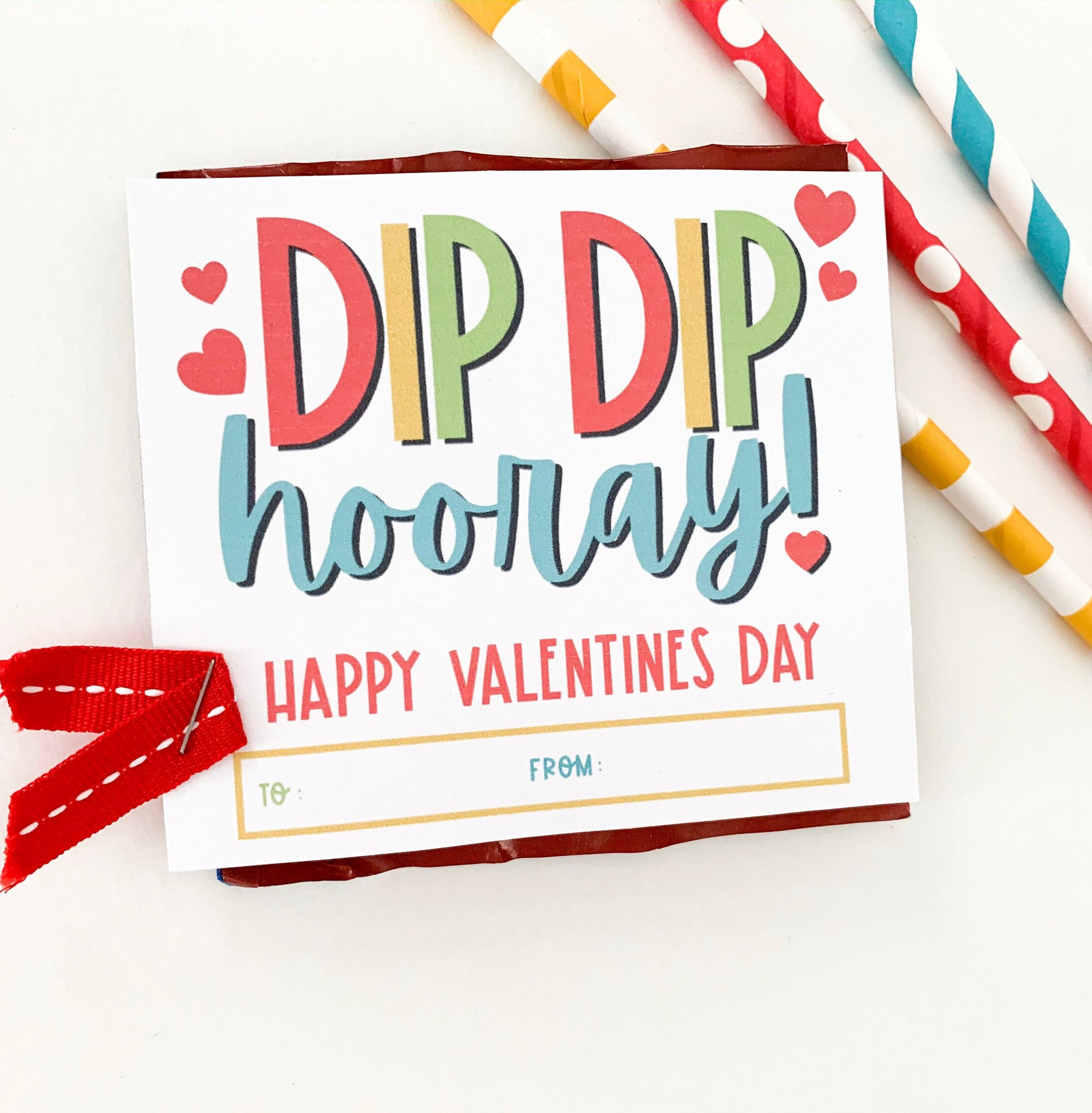 Dipping Candy Valentine Card Printable - Fun Rainbow Classroom ...