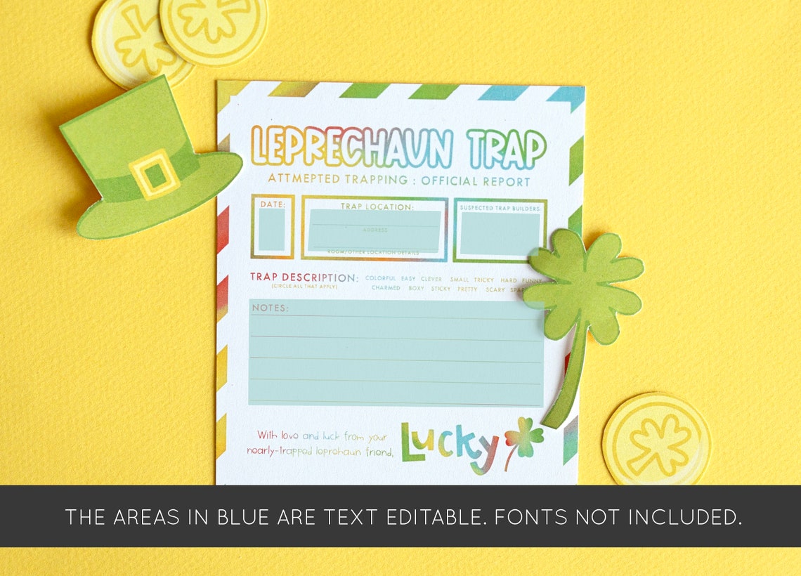 Leprechaun Letter Printable Leprechaun Trap Note St - Etsy