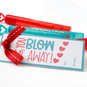 Bubbles Valentine Tag Printable - Non Food Valentines - You Blow Me ...