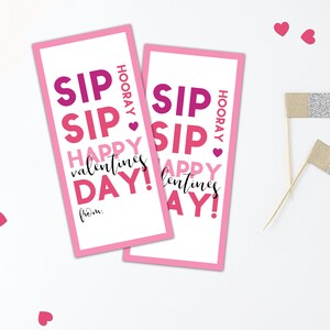 Printable Sip Sip Hooray Valentine - Silly Straw Valentine Card Instant ...