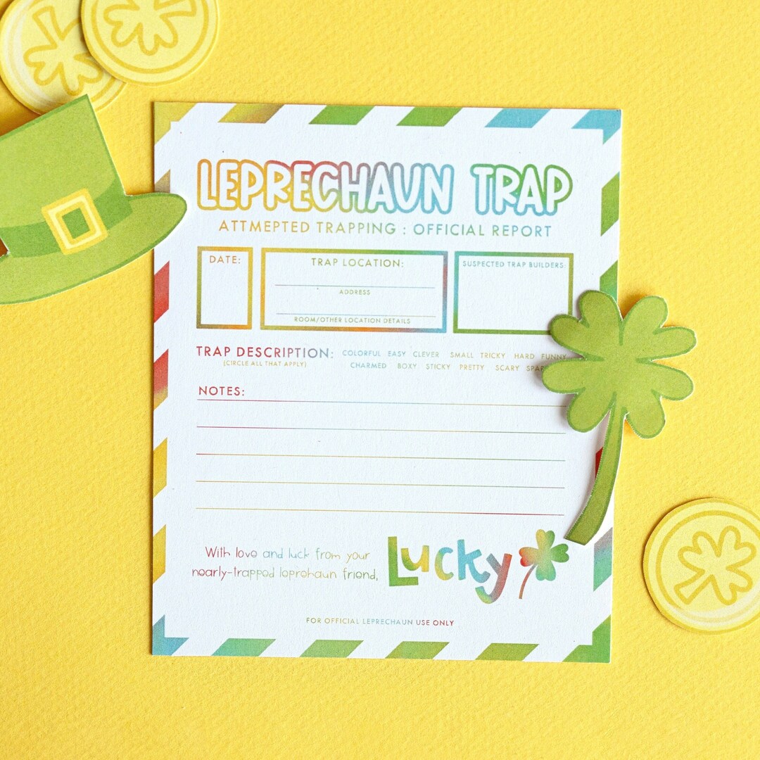 Leprechaun Letter Printable - Leprechaun Trap Note - St Patricks Day ...