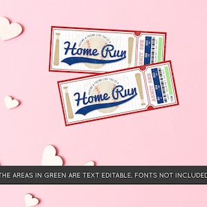 Baseball Valentine Printable - Sports Ticket Valentine's Day Tag for ...