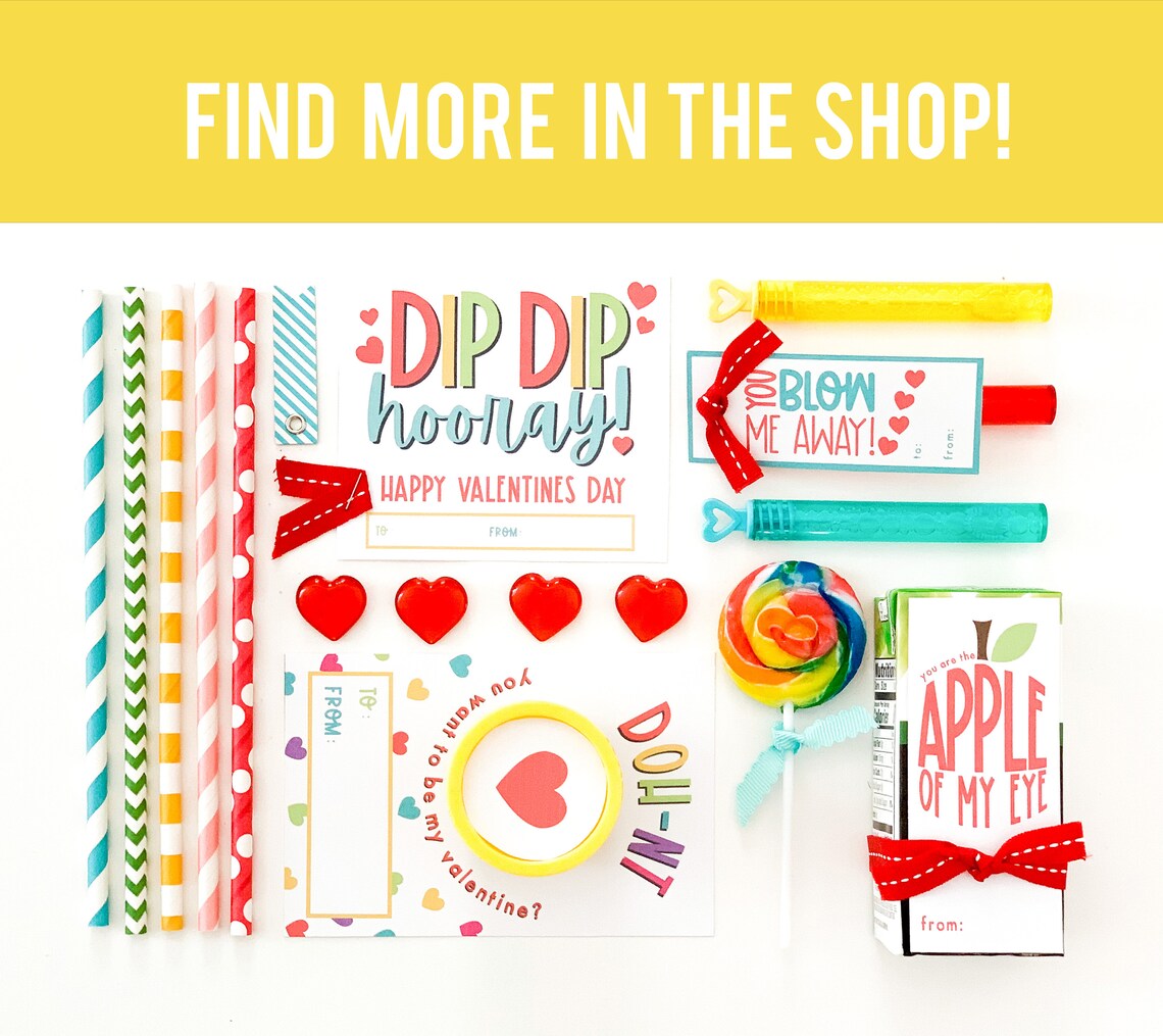 Dipping Candy Valentine Card Printable - Fun Rainbow Classroom ...