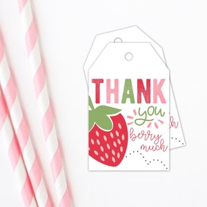Thank You Berry Much Printable Tag - Strawberry Birthday Party Favor ...