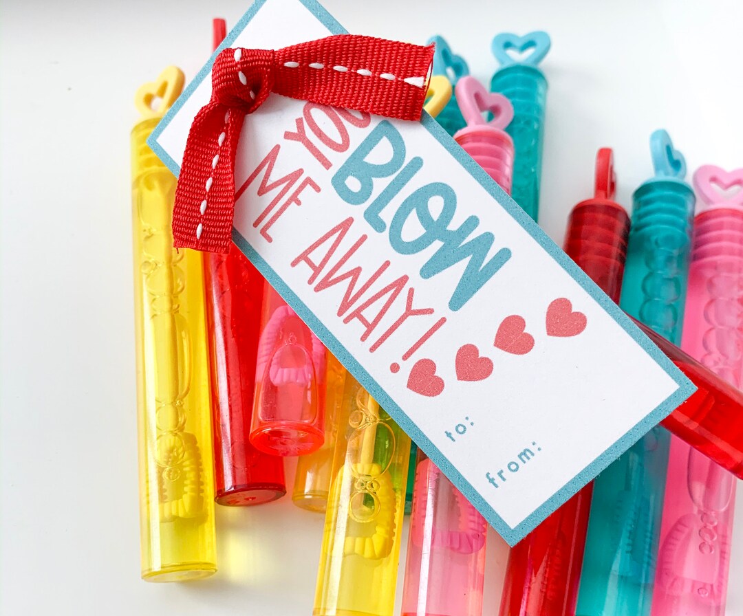 Bubbles Valentine Tag Printable Non Food Valentines You - Etsy