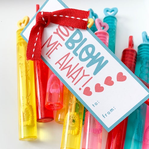 PERSONALIZED You Blow Me Away Valentine Printable Bag - Etsy