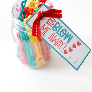 Bubbles Valentine Tag Printable - Non Food Valentines - You Blow Me ...