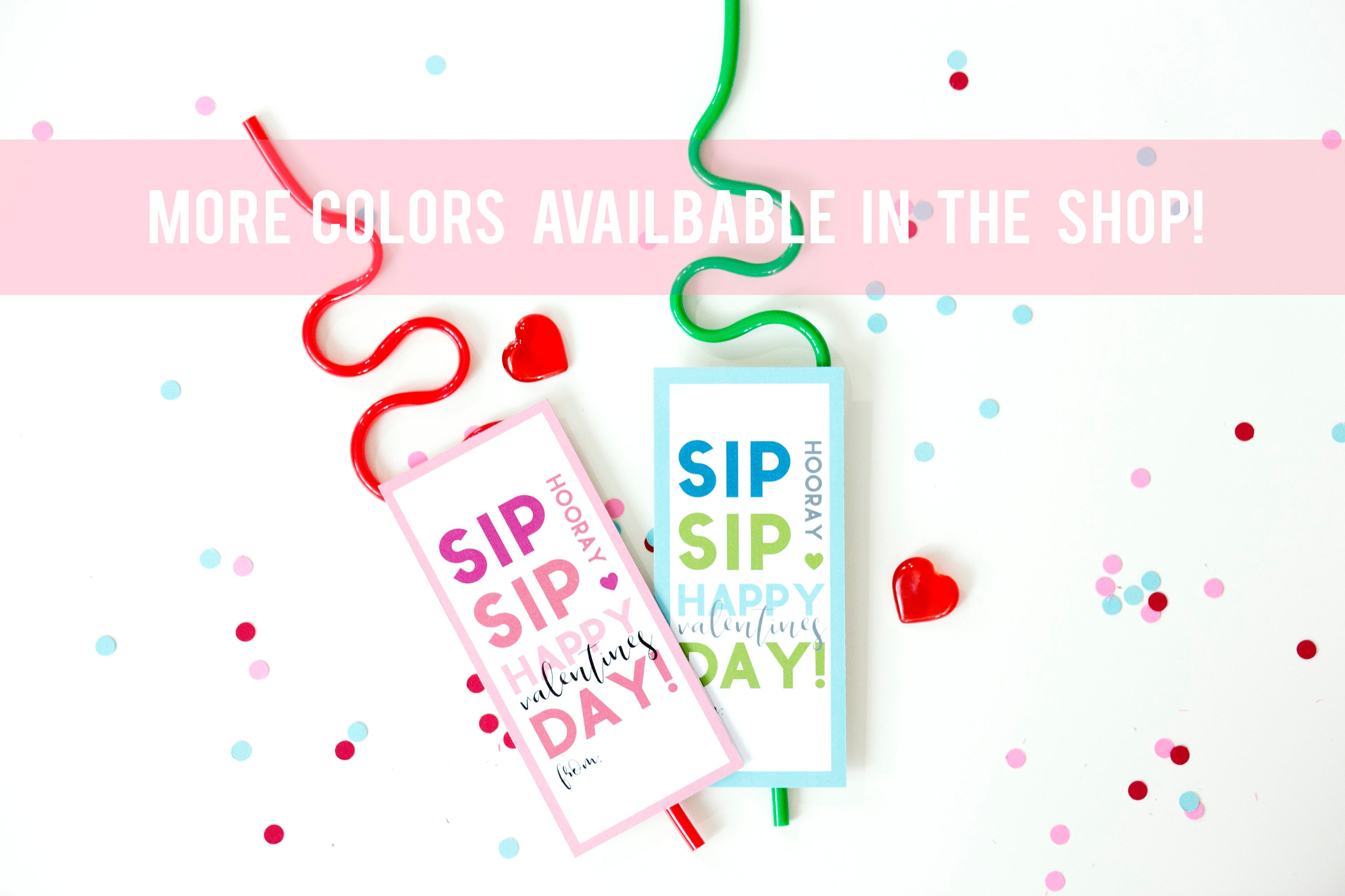 Sip Sip Hooray Valentine Printable Crazy Straw Valentine | Etsy