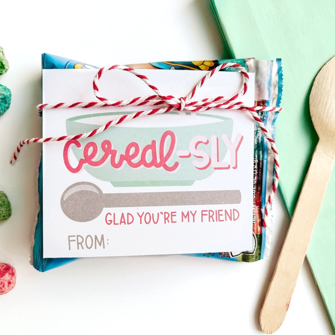 Cereal Valentine Printable - Punny Valentine Card - Cerealsly Glad You ...