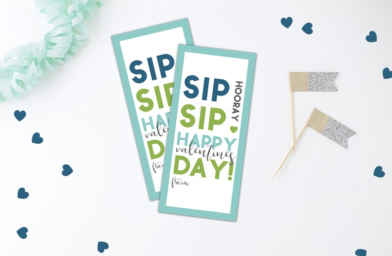 Sip Sip Hooray Valentine Printable - Crazy Straw Valentine - Soda Gift ...