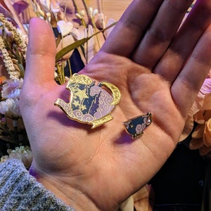 Celestial Teapot and Teacup Enamel Pins - Etsy