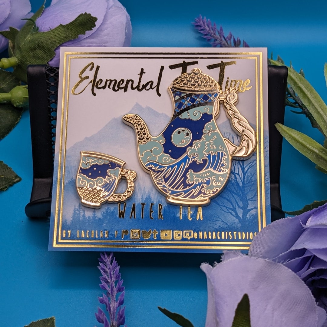 Water Teapot and Teacup Enamel Pins - Etsy