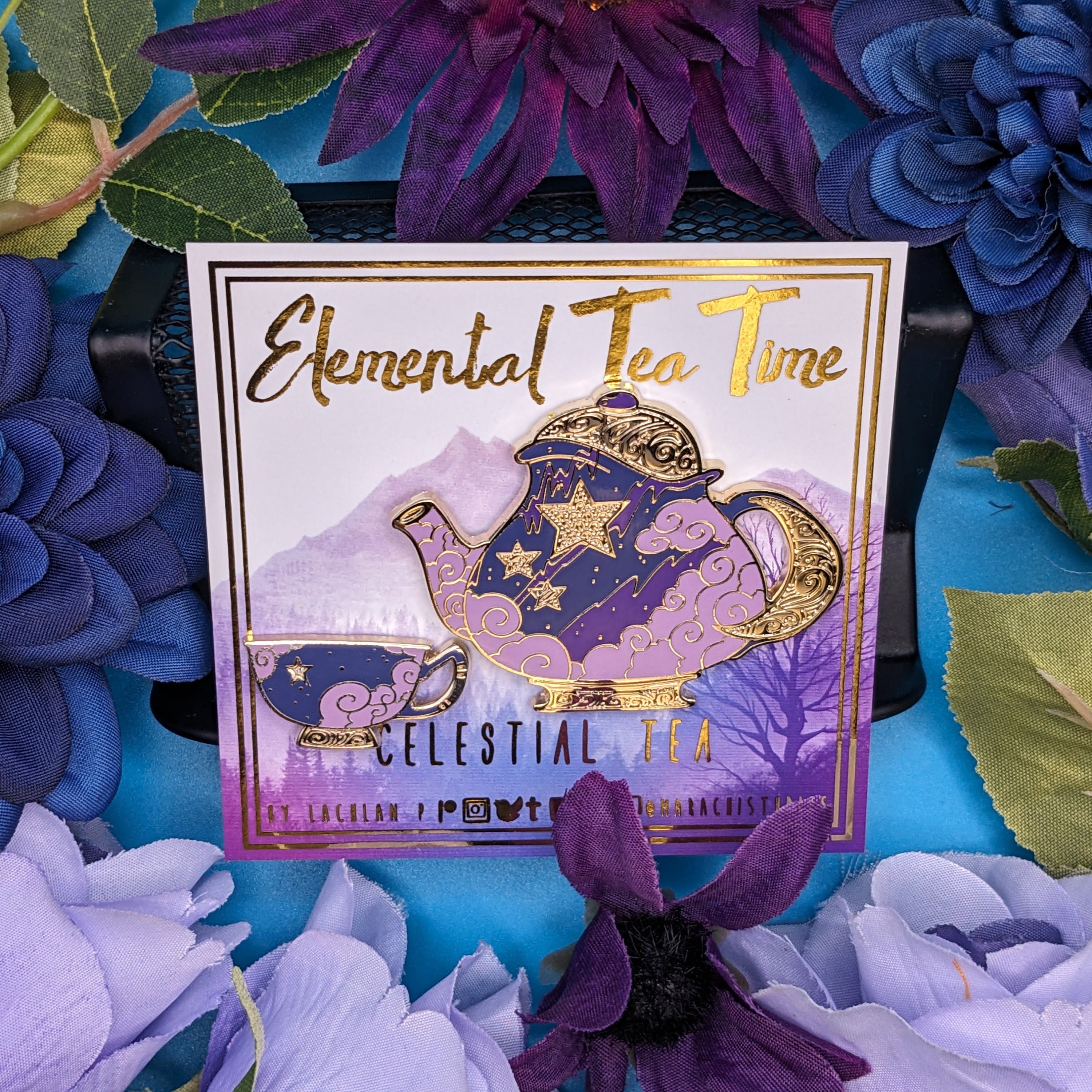 Celestial Teapot and Teacup Enamel Pins - Etsy