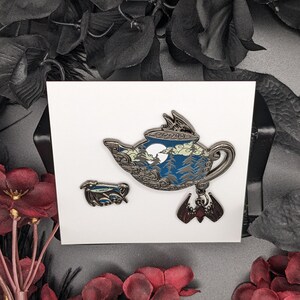 Night (bat) Teapot and Teacup Enamel Pins - Etsy