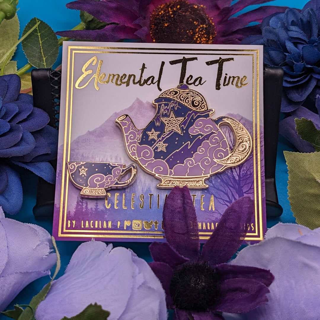 Celestial Teapot and Teacup Enamel Pins - Etsy
