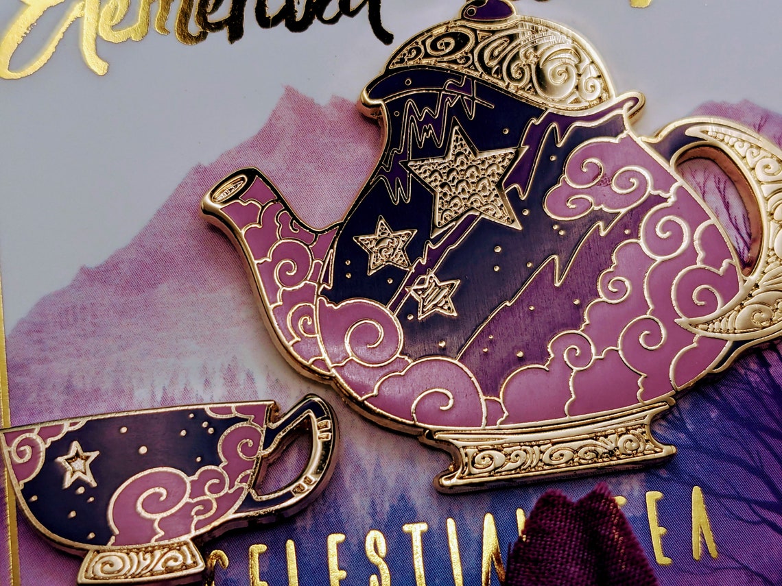 Celestial Teapot and Teacup Enamel Pins - Etsy