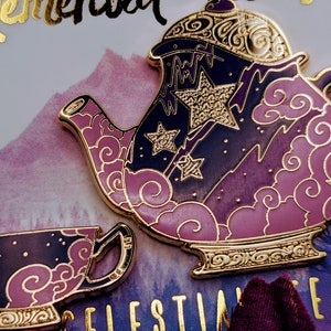 Celestial Teapot and Teacup Enamel Pins - Etsy