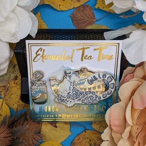Snow Leopard Teapot and Teacup Enamel Pins - Etsy