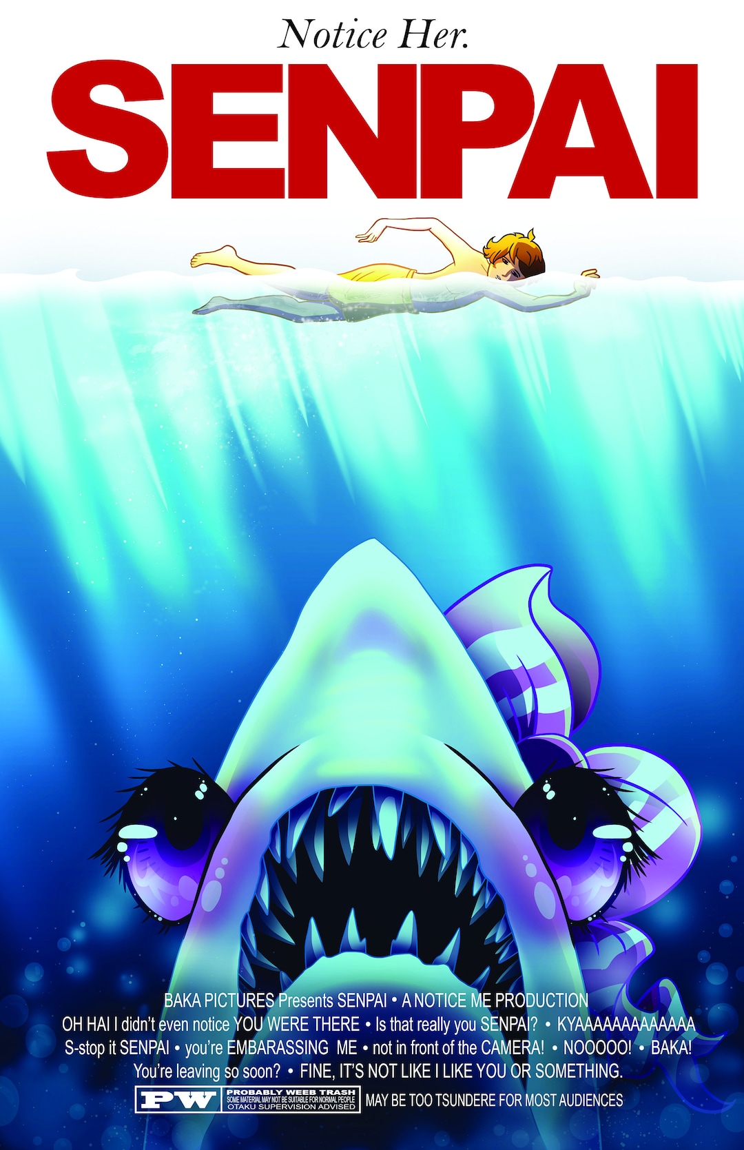 Senpai Shark Art Print - Etsy