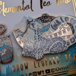 Snow Leopard Teapot and Teacup Enamel Pins - Etsy