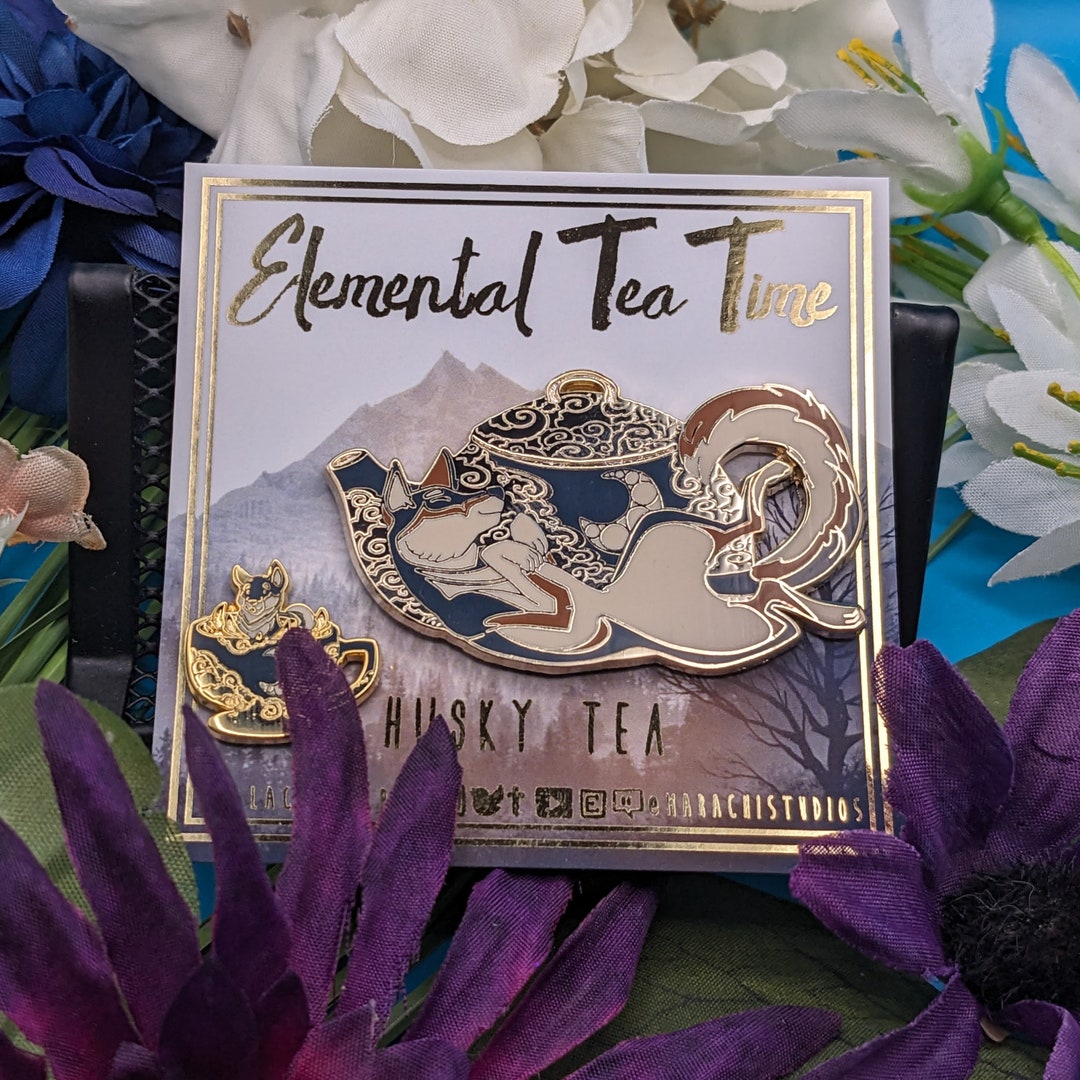 Husky Teapot and Teacup Enamel Pins - Etsy