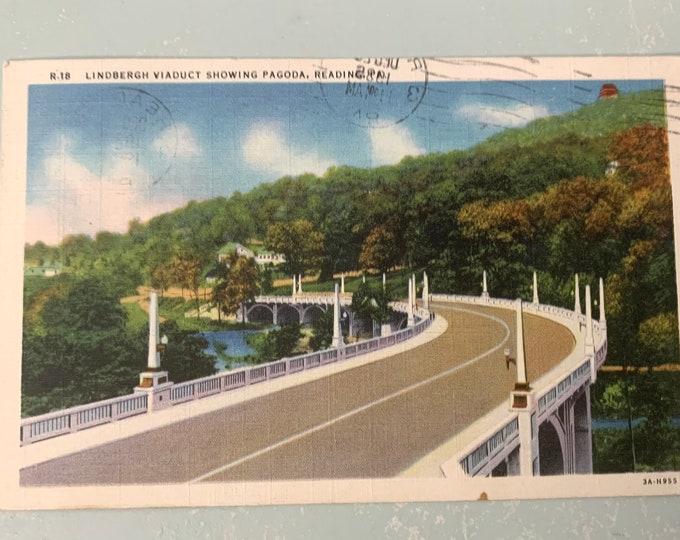Vintage Postcard Reading Pa Lindbergh Viaduct Mt Penn Bridge Berks ...