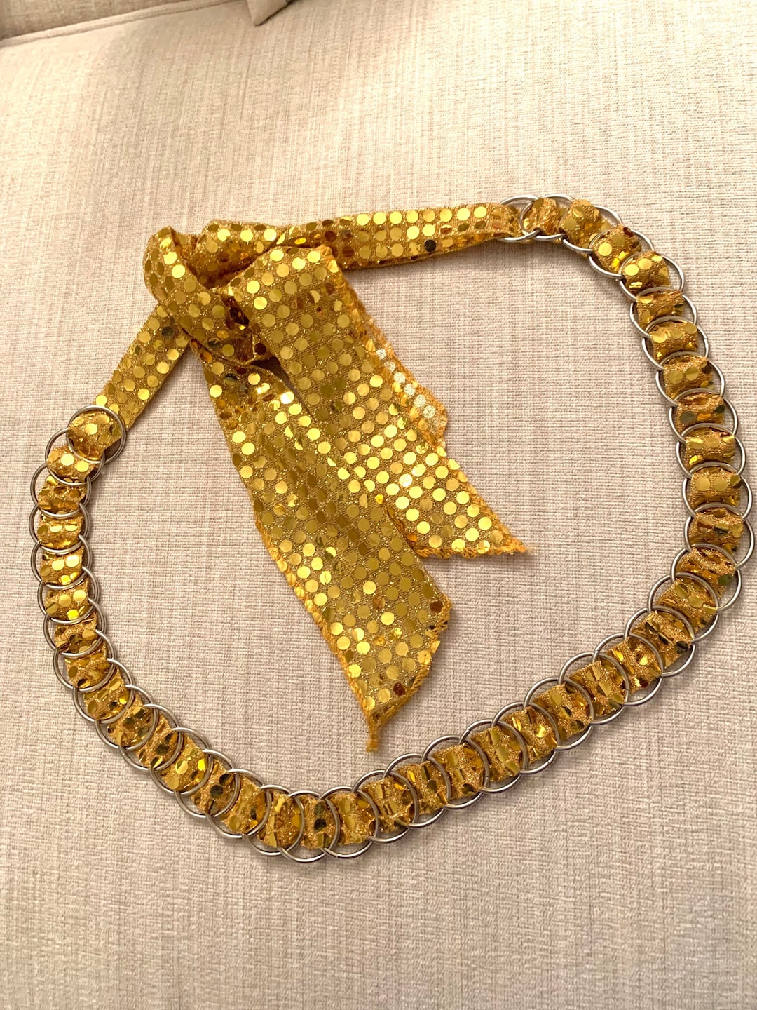 Vintage Decorative Gold Fabric Belt Women's Statement Bling Belt - Etsy