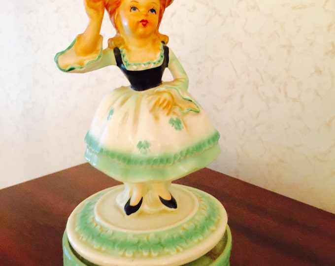 Vintage Music Box Plays When Irish Eyes Are Smiling Irish Dancer ...
