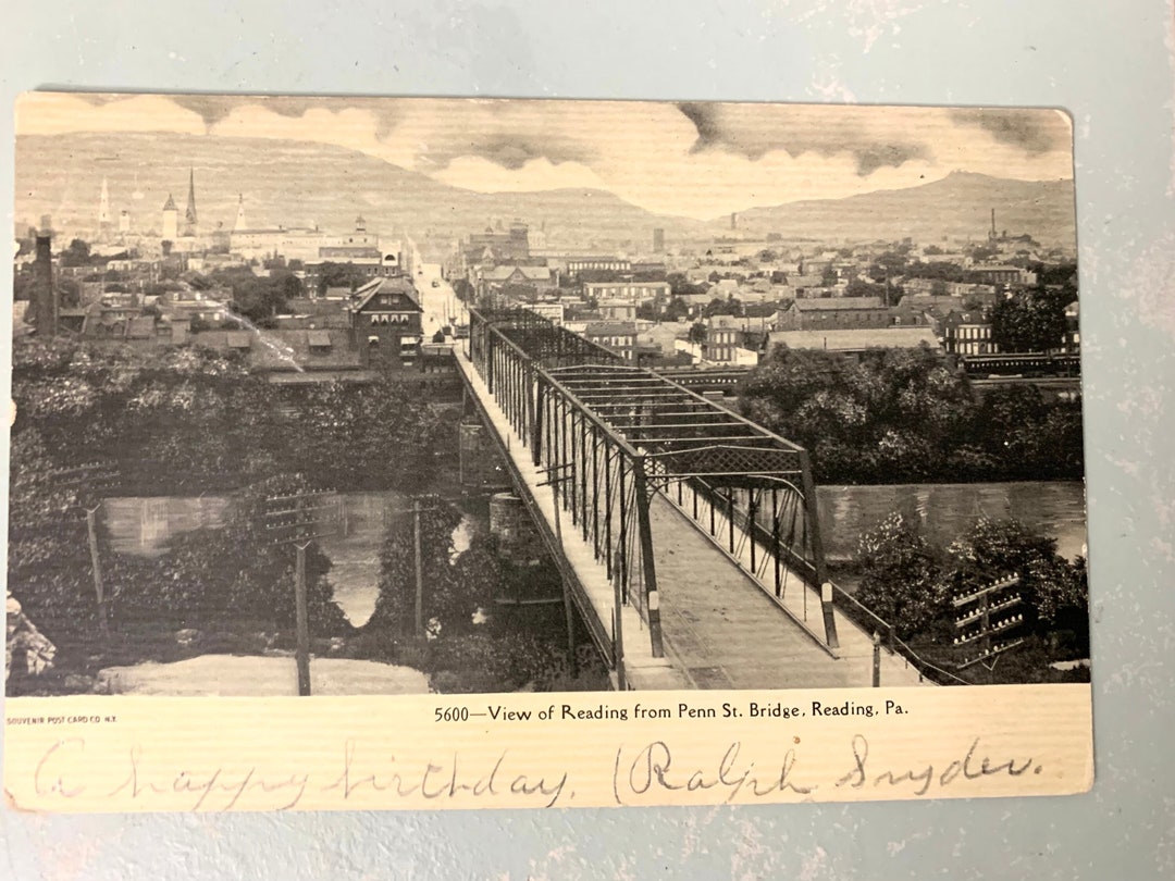 Vintage Postcard Reading Pa View of Reading From Penn Street Bridge ...