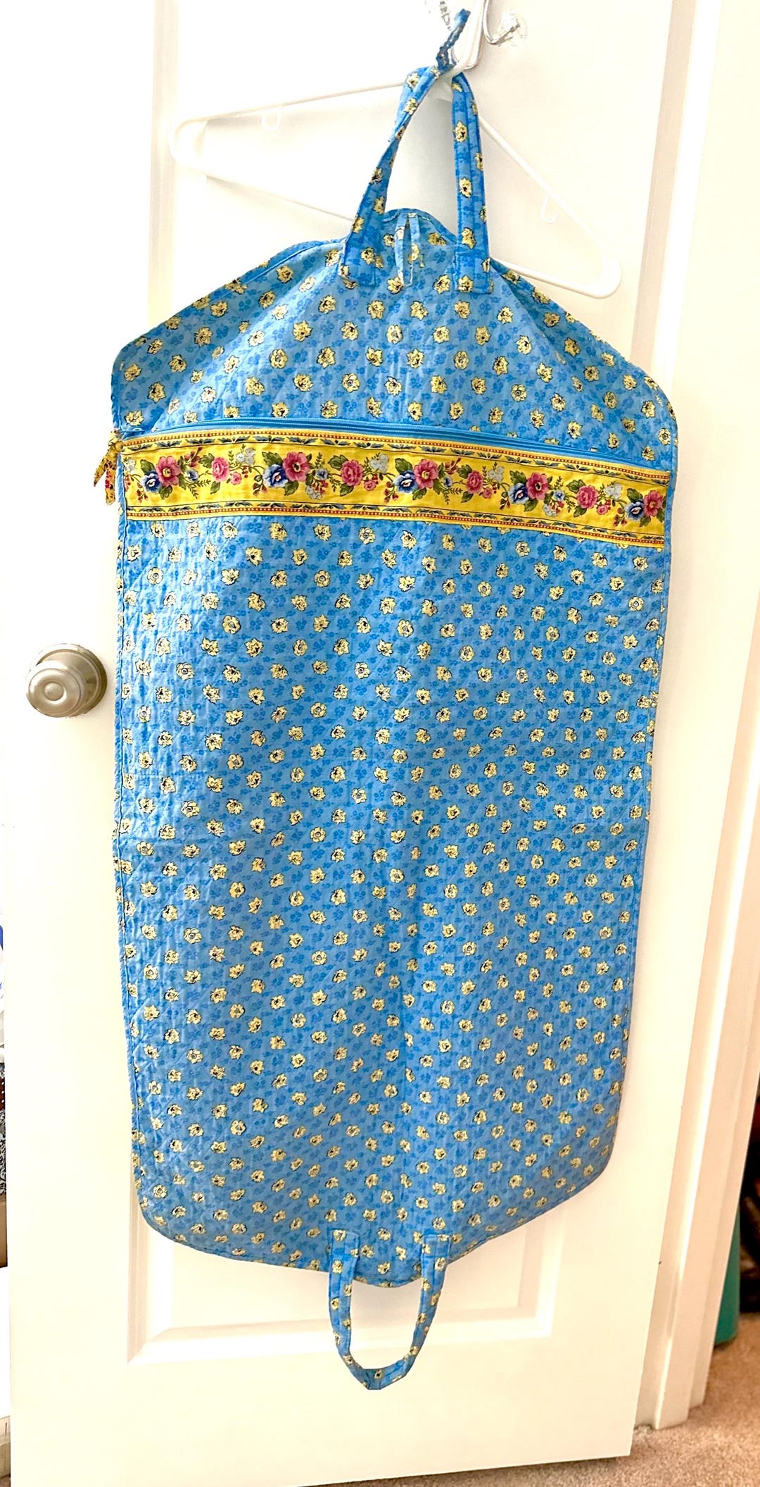 Vintage Woman's Cloth Garment Bag With Outside Zipper Compartment - Etsy