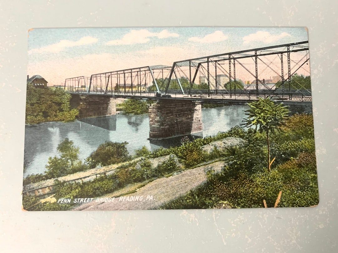 Vintage Postcard Reading Pa Penn Street Bridge Early Card - Etsy