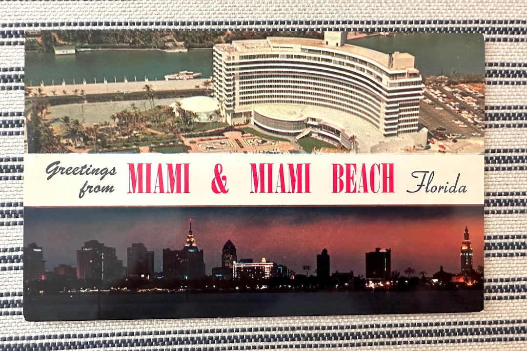 Vintage Miami Beach Postcard Greetings From Miami Florida - Etsy